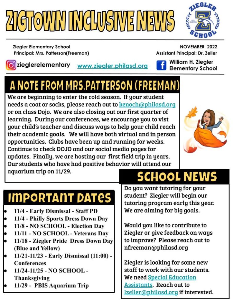 William H. Ziegler School – The School District of Philadelphia